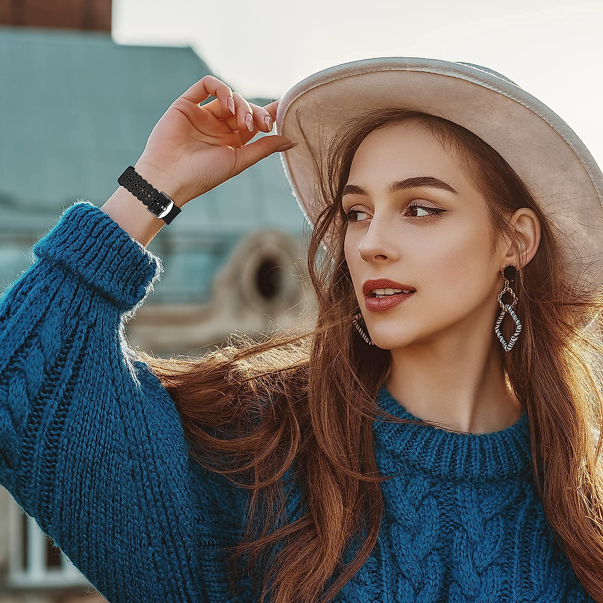 Lace Silicone Band 20mm Compatible for Samsung Galaxy Watch 4/5/6/Active Band 40MM 44MM,Galaxy Watch 4/6 Classic 46MM 42MM 43MM 47MM/Watch 5 Pro/Watch 3 41mm, Soft Silicone Strap for Women (black)