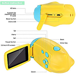 Camera 2inch IPS Screen 8MP Lens Mini Digital Camera 720P Video Camera Portable DV with 32G Memory Card