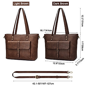 S-ZONE Women Tote Bag Large Work Handbag Top Handle Satchel Shoulder Purse