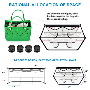 2024 NEW Accessories for Bogg Bag - Divider for Bogg Bag XL，Inserts for Bogg Bag, Bag Dividers, Organizer for bogg bag and Divide Space,Transparent & Black