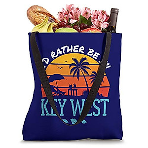 I'd Rather Be In Key West Retro Florida Keys Souvenir Tote Bag