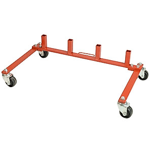 (4) Dragway Tools 12in. 1500 lb Hydraulic Car Wheel Dolly with Storage Stand