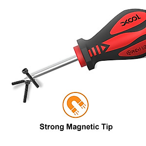 XOOL Magnetic Screwdriver Set 10PCS, 5 Phillips and 5 Flat Head Tips Professional Cushion Grip Screwdriver Non-Slip for Repair Home Improvement Craft