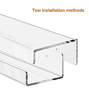 XINFENG 3 Pack Home Office Book Storage Rack Photo Collect Acrylic Wall Floating Shelf Clear Acrylic Floating Shelf/Wall Mounted Display Organizer