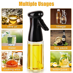 Afemoly Oil Sprayer for Cooking - 210ml Olive Oil Dispenser Bottle Spray Mister - Food Grade Portable Reusable Oil Vinegar Spritzer Sprayer Bottles for Air Fryer, Kitchen, Salad, Baking, BBQ, Frying
