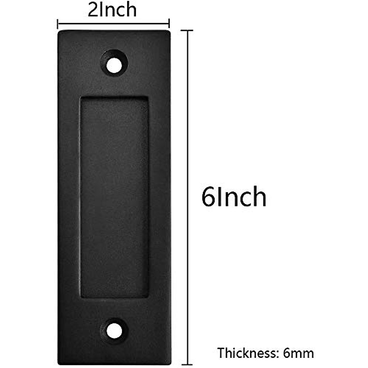 Fpz-bd 6" 2 Pack Sliding Barn Door Handle - Flat Black Flush Handle for Sliding Barn Closet/Drawers Door/Cabinets