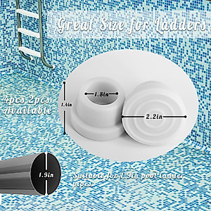 Fosenlion Pool Ladder Bumper, Inground Ladder Pads Fits 1.9 inch Ladder Tube, Rubber Ladder Bumper Anti Slip That Enhance Safety and Comfort for Your Pool Experience, White (2 Pack)