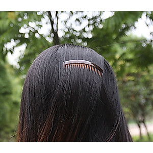 Yeshan 3.2" Plastic Hair Side Comb With Teeth Comb HairPin Clip for women,Brown (12pcs)