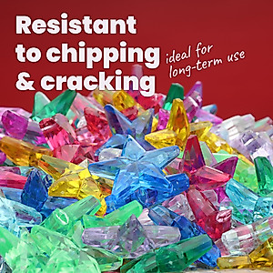 Plastic Stars - Gemstones and Crystals - Pack of 270pcs(1.32lb) Vase Filler - Jewels for Crafts - Fish Tank Rocks - Sensory Bin Filler - Gems for Crafting - Fake Ice - Aquarium Stones - Multicolored