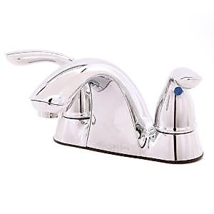 Glacier Bay Builders 4 in. 2-Handle Low-Arc Bathroom Faucet in Chrome