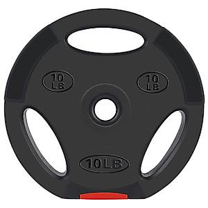 Signature Fitness Vinyl Standard 1-Inch Plate Weight Plate for Strength Training and Weightlifting, 10-Pound, Pair