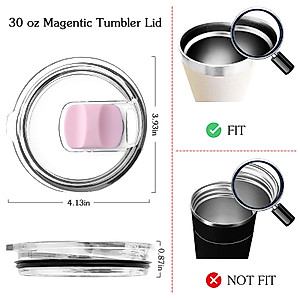 4 Pack 30 oz Magnetic Tumbler Lid Compatible for 30 oz YE-TI Rambler Old Style RT-IC Coffee Tumbler Mugs Ozark Trail Replacement Tumbler Cover With Magnetic Splash Resistant Slider