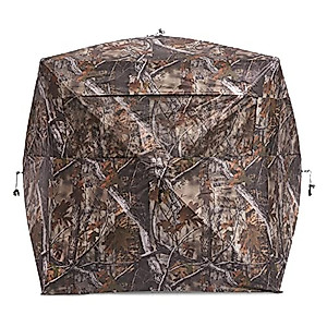 Guide Gear Silent Adrenaline Pop-Up Hunting Ground Blind for Deer, Duck, and Turkey Hunting, 2-Person Tent