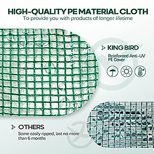 KING BIRD Upgraded 73" x 37" x 59" Mini Greenhouse, Heavy Duty Powder-Coated Steel Frame, 2 Zippered Screen Doors 4 Screen Windows, Tall Garden Plant Hot Green House, 8 Stakes 4 Ropes, Green