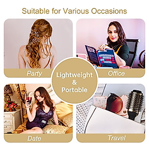 CosySun 3-in-1 Round Brush Hot Air Brush One Step Hair Dryer and Styler Volumizer, Gold, Ceramic Technology, 3 Speeds, 120V DC