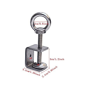 BOOHAO 2 pcs Stainless Steel C Clamp Tiger Clamp Wood Working Tools Welding Clamps G Clamp for Carpentry Woodwork Building (30 MM)