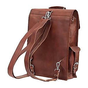 Shy Shy Let’s Touch The Sky 18" leather backpack Laptop Messenger Lightweight School Bag Rucksack Sling Men (13" (W) x 18" (H))