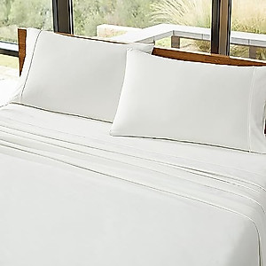 UGG 11787 Alahna Full Bed Sheets and Pillowcases 4-Piece Set Sleep in Luxury Machine Washable Deep Pockets Wrinkle-Resistant Silky Cooling Technology for All-Season Comfort, Full, Snow