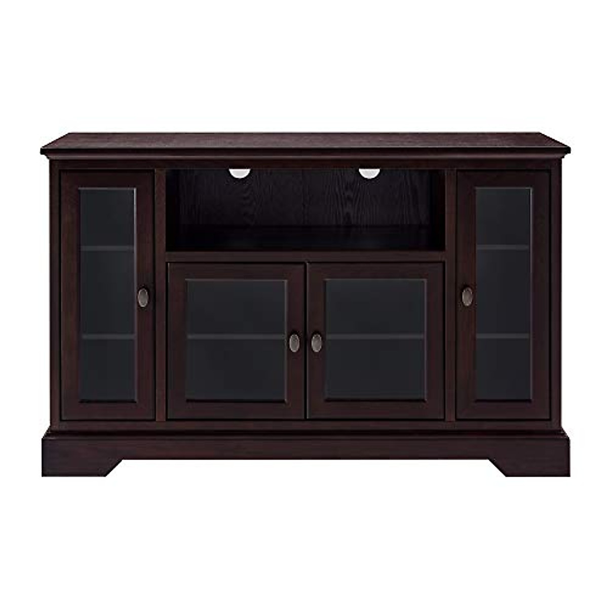 Walker Edison Traditional Wood Universal TV Stand for TV's up to 58" Flat Screen Living Room Entertainment Center, 52 Inch, Espresso Brown