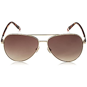 Fossil Women's Fos3074s Aviator Sunglasses, Light Gold, 61mm, 14mm