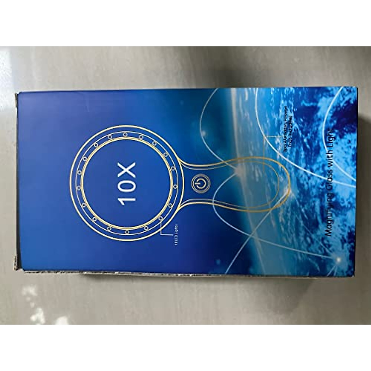 Magnifying Glass with Light, MOJINO 10X Lighted Large Handheld Reading Magnifier Glasses with 18 LED Lights for Macular Degeneration, Seniors & Kids Reading, Inspection, Coins, Jewelry, Exploring