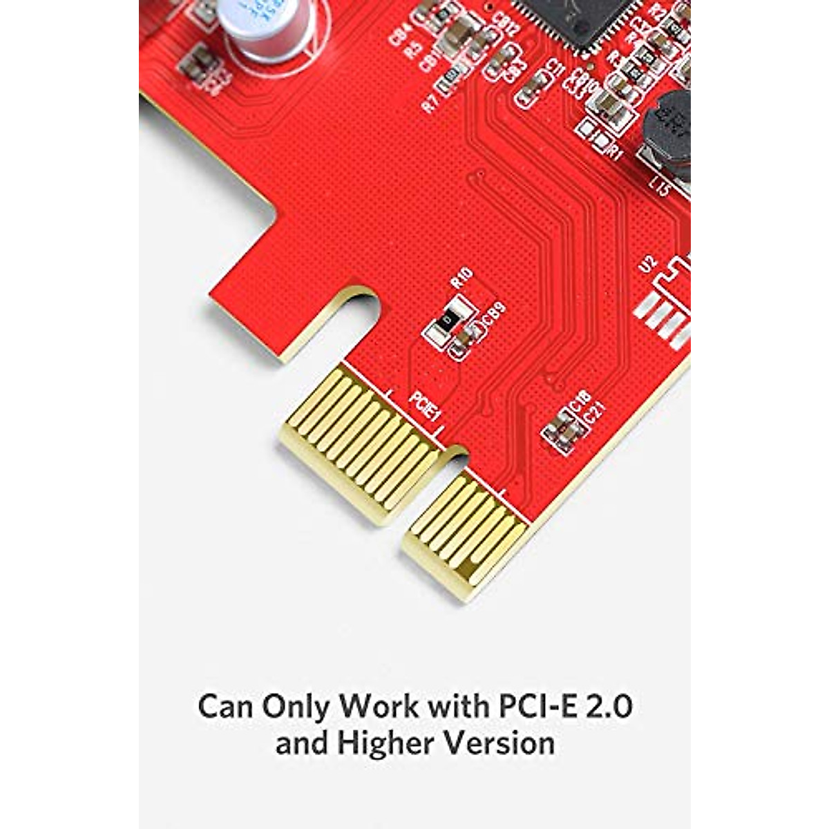Inateck PCI-e to USB 3.0 (4 Ports) PCI Express Card and 15-Pin Power Connector, Red