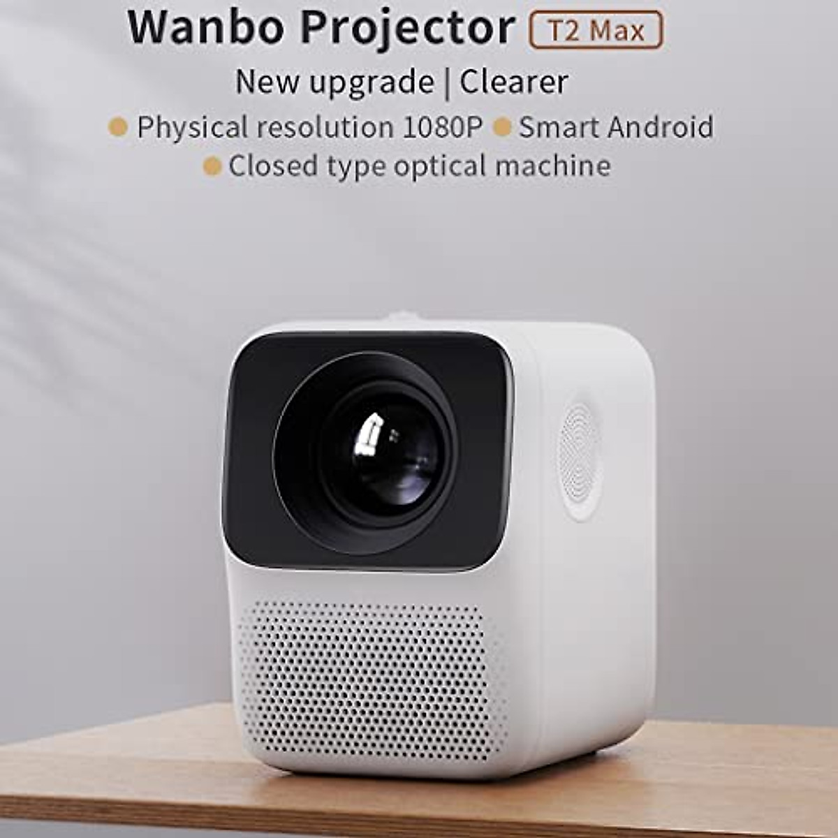 n/a T2 Max Projector 1080p Mini Led Portable WiFi Full Projector 4k 1920 * 1080p Keystone Correction for Home (Color : D)