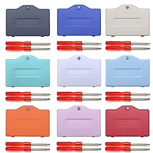 Plastic Battery Cover Lid Door with Screwdrivers for Gameboy Advance SP GBA SP Game Console Back Door Replacement (Orange)