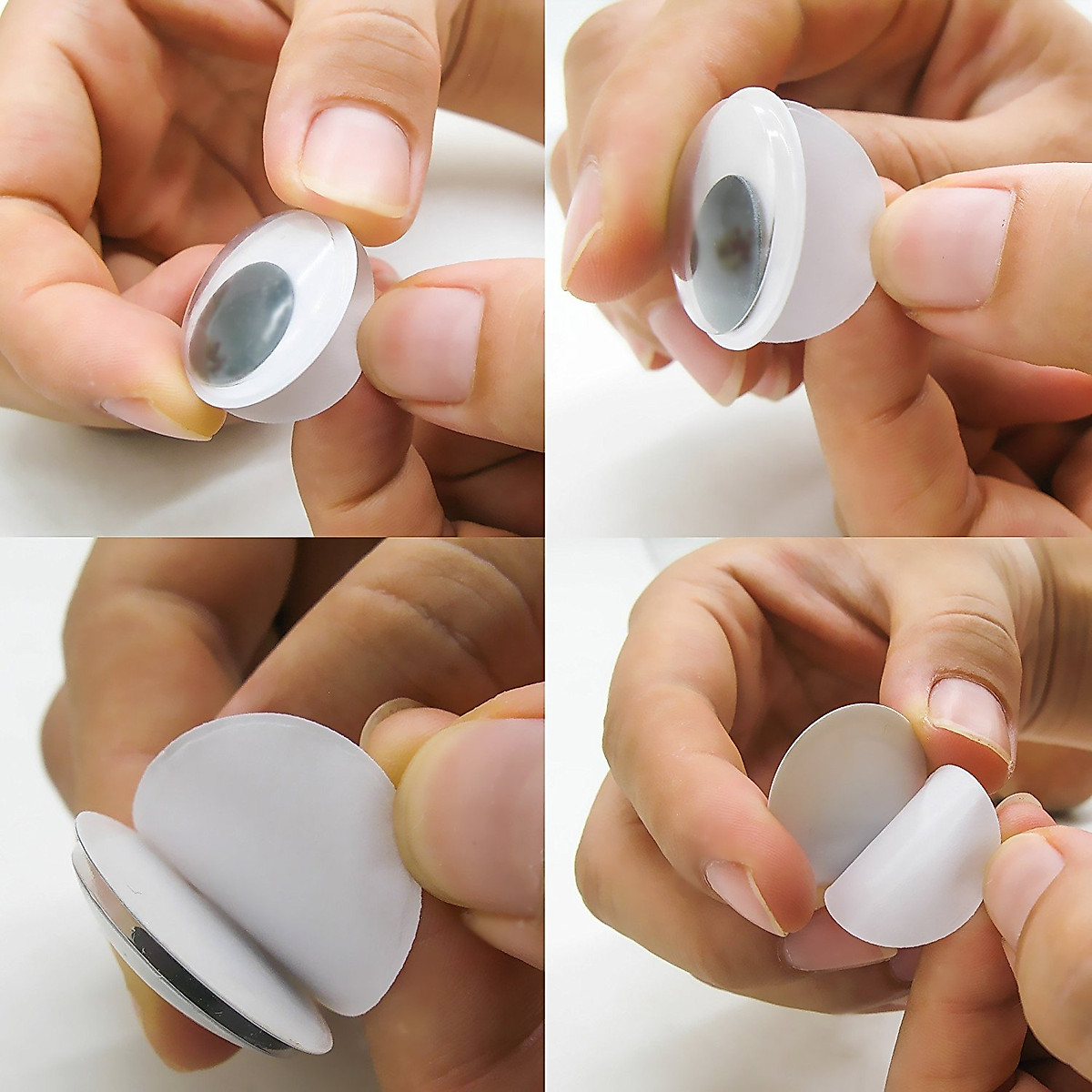 TOAOB 100pcs 30mm Black Wiggle Googly Eyes with Self Adhesive Round Plastic Sticker Eyes for DIY Arts Crafts Scrapbooking Decoration