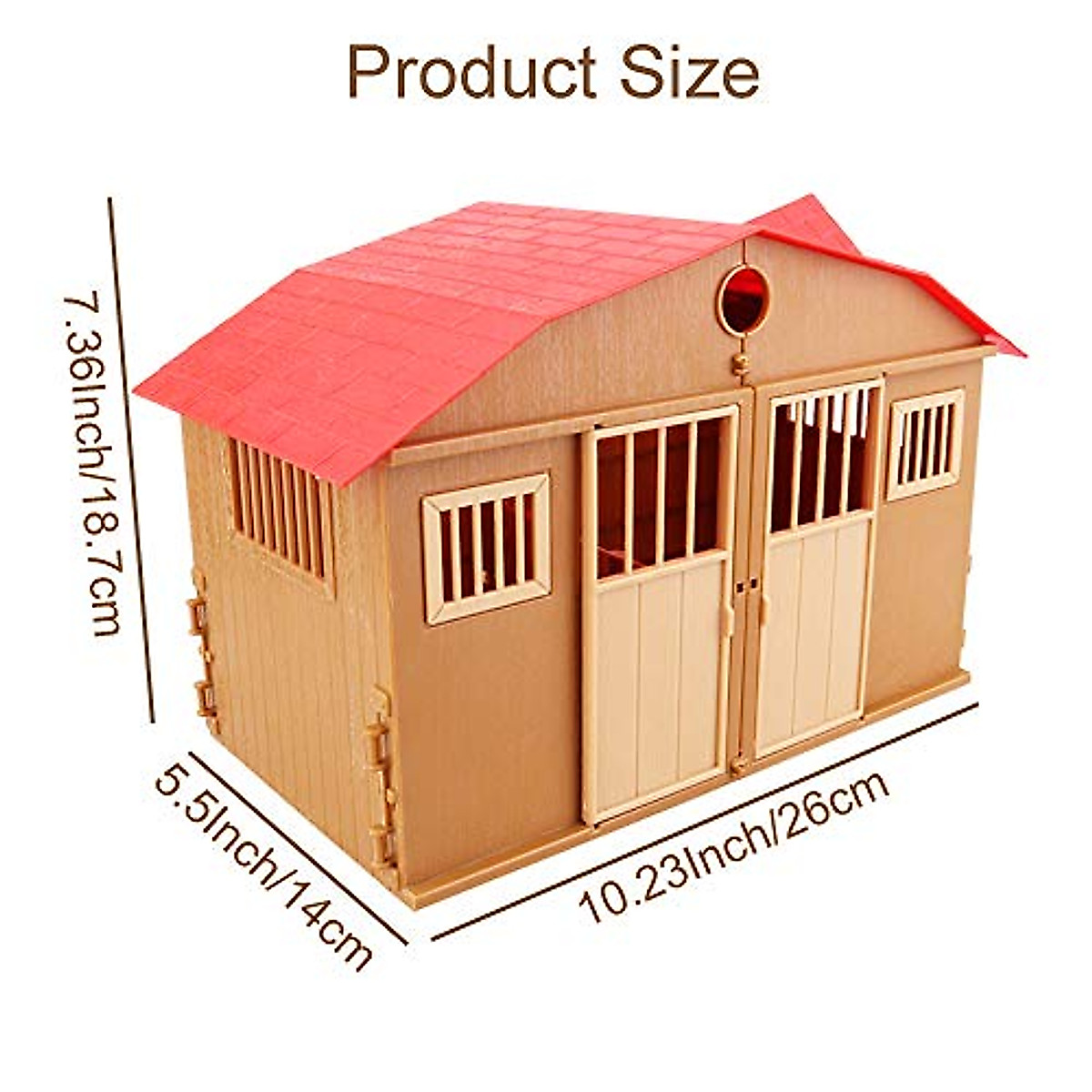 Toymany 40PCS Barn House Toys Farm Animals Figures with Fence Farm Playset, Plastic Farm Figurines Farmhouse Toys, Farmers Horse Cow Hen & Fodders, Christmas Birthday Gift for Kids Toddlers