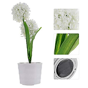 IMIKEYA Solar Power Stake Light Solar Garden Lights with Potted Flower Design LED Landscape Lighting Decorative Lighting for Walkway Patio Yard Garden Home Decoration