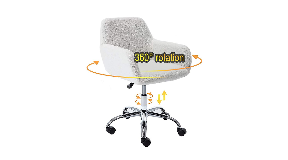 Goujxcy Fluffy Desk Chair - Stylish & Adjustable