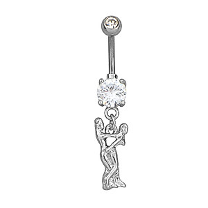 blue palm jewelry 5 - Kama Sutra Sex Position Nasty Surgical Steel Belly Button Dangle Ring 14 Gauge 3/8 Inch Barbell B625