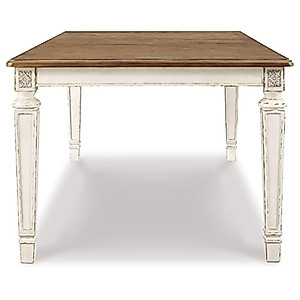 Signature Design by Ashley Realyn French Country Dining Extension Table, Seats up to 8, Chipped White