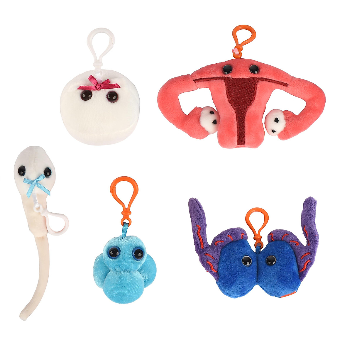 GIANTmicrobes Let’s Get it On Themed Gift Box, medical gag gifts funny, funny doctor gifts, funny nurse gifts, labor and delivery nurse gifts, plush keychain, uterus gifts, reproductive system model