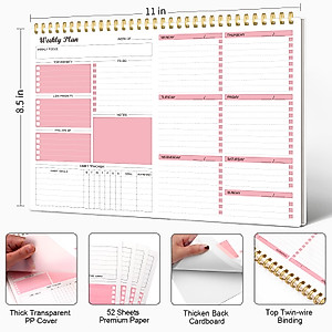 Weekly Planner Notepad Undated Weekly Goals Schedule Planner To Do List Notebook Planning Pad Calendars Organizers Habit Tracker Journal for Man & Women,52 Weeks (8.5x12")