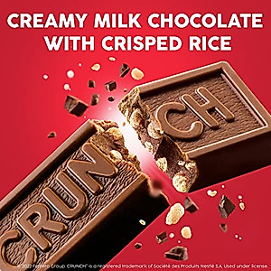 CRUNCH Milk Chocolate and Crisped Rice, Full Size Individually Wrapped Candy Bars, Easter Basket Stuffers, 1.55 oz each
