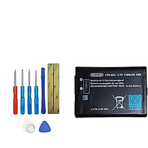 Vvsialeek CTR-003 Replacement Battery Compatible with Nintendo 3DS CTR-001 MIN-CTR-001 N3DS with Toolkit