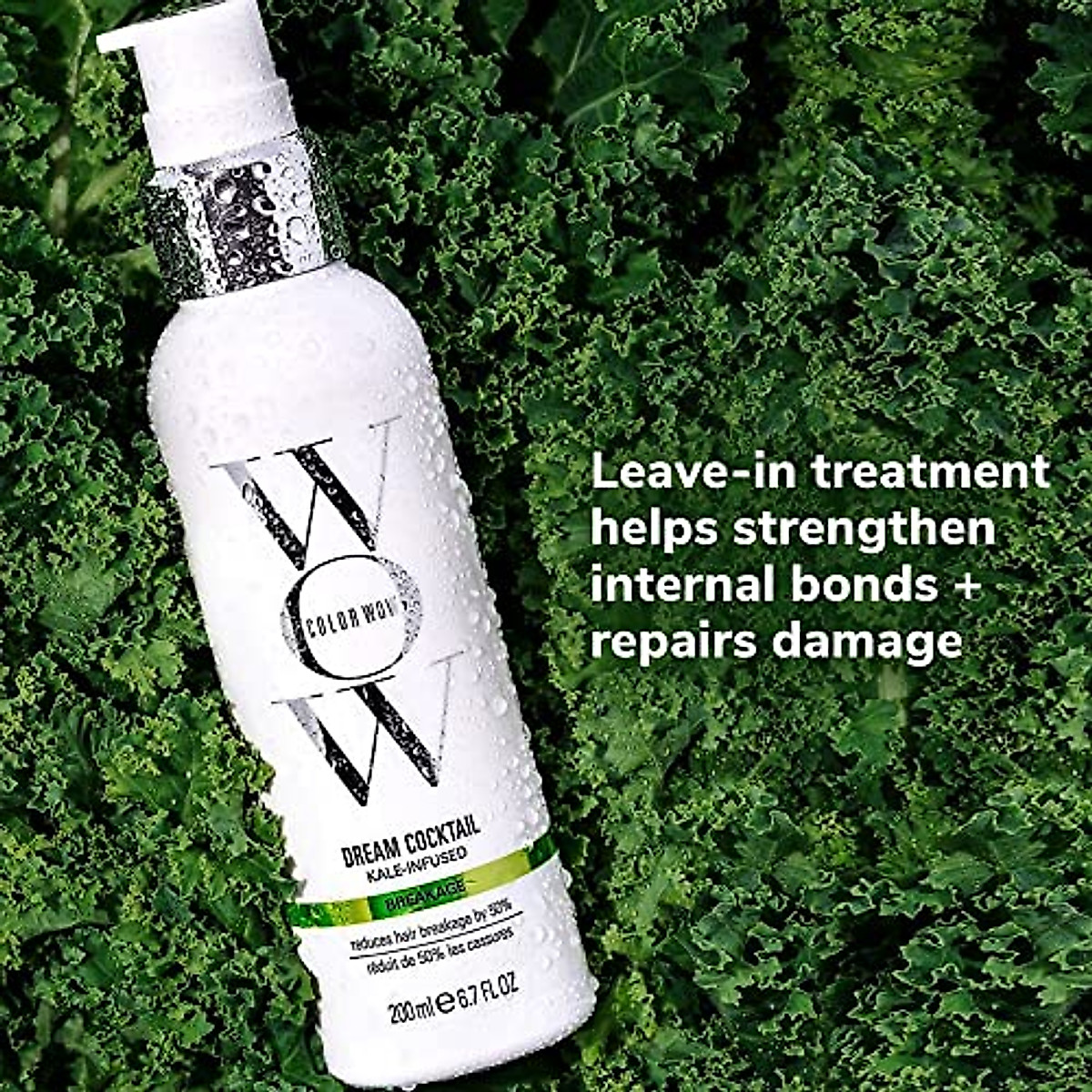 Color Wow Dream Cocktail Kale Infused – 50% stronger hair in a single use; Clinically proven to reduce breakage by 50%; Powerful heat protectant; Helps repair split ends
