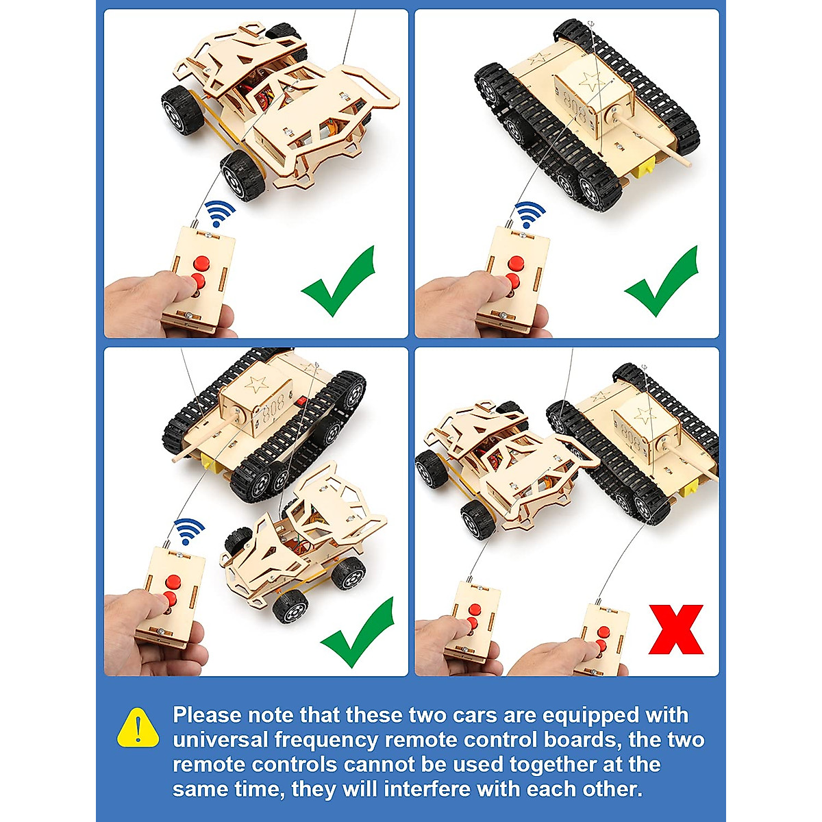 2 in 1 STEM Model Car Kits, 3D Wooden Puzzles, Education Science Experiment Kits, DIY Remote Control STEM Projects Building Toys, Gifts for 8, 9, 10,11,12 Year Old Boys and Girls