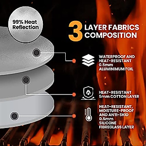 36" Round Fire Pit Mat Under Grill Mat hajio Fireproof Mat for Under Fire Pit Light Reflection Fire Pit Protective Pad Easy to Clean Patio Fire Pit Wood Burning