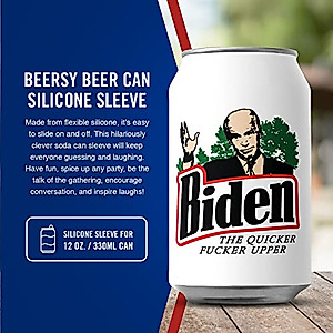 Beersy Silicone Sleeve Beer Can Cover - Insulated Can Sleeve - Novelty Disguise for Outdoor Events, Golf, Parties, Concerts,Tailgate - Hide a Beer To Look Like Soda, Fits 12 oz (Quicker Fucker Upper)
