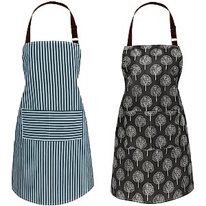 ATROPOS 2 Pack Aprons for Women with Pockets, Waterproof Cooking Aprons for Women Men, Adjustable Bib Apron Chef Aprons for Kitchen, Cooking, BBQ, Cleaning