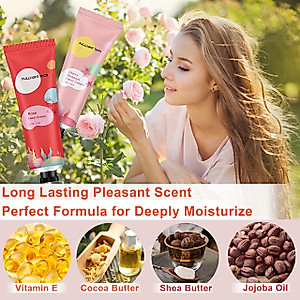 Lotion Sets for Women Gift W/Lip Gloss Lip Balm Travel Size Hand Cream Lipstick Primers Unique Christmas Stocking Stuffers Birthday Gifts for Womens Teen Girl Mom Her Wife Sister Friends Mother in Law