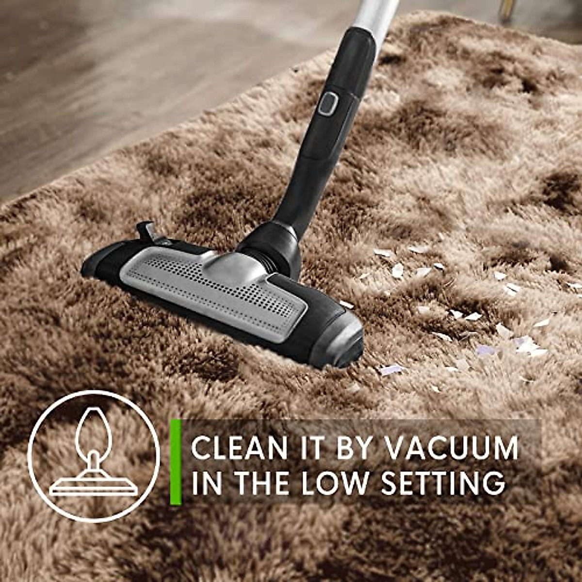 Vocrite 8x10 Rug for Living Room, Extra Large Fluffy Bedroom Rug, Tie-Dyed Brown Shag Furry Area Rugs for Kids Room Nursery Playroom Classroom, Shaggy Plush Carpet for Modern Home Room Decor