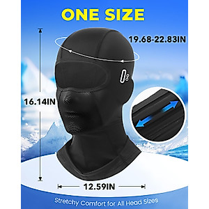 Balaclava Face Mask with Glasses Holes for Men Women Summer Cooling Shiesty Mask Sun UV Protection for Motorcycle Ski Work Black