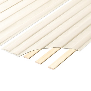 Mellow Fabric Covered Wood Slats, Bunkie Board Mattress Support, Box Spring or Bed Slat Replacement, Queen, Beige