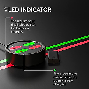 TalkWorks Xbox Battery Charger Station w/ 4 Rechargeable Batteries - 5' Cable Light Up USB-C Multi-Battery Charging Pack for X-Box Game (Black)