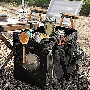 TargetEvo Picnic Basket Outdoor Camping Storage Organizer Bag Foldable Travel Box Storage Tool Military Bag Multi-Functional with Side Pockets Couples