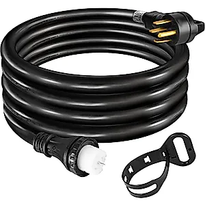 50 Amp Generator Extension Cord 20FT UL & ETL Listed Temp Power Generator Cord STW 6/3 + 8/1 250V Up to 12500W Generator Power Cord NEMA14-50P & SS2-50R Generator Cord Twist Lock Connector